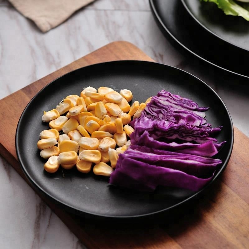 Japanese Black Matt Plates – Line and Lumen