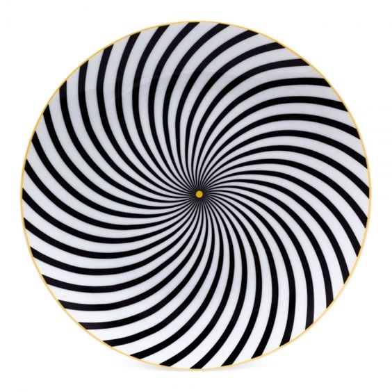 Mix And Match Illusion Plates With Gold Rim – Line and Lumen